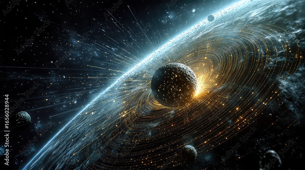 Schematic of planetary defense system enhanced by AI, showing impact ...