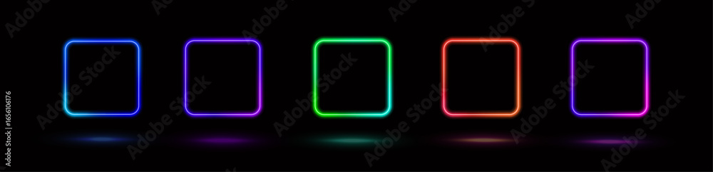 Smoke haze mist gradient neon frame rectangle social media template ...