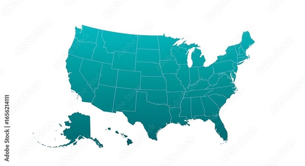 United States Map A Detailed Illustration of US States and Territories ...