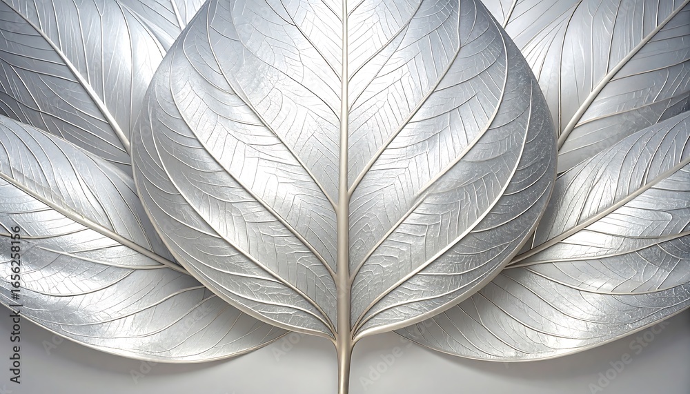 Silver Leaves with Closeup Texture. Stock Photo | Adobe Stock