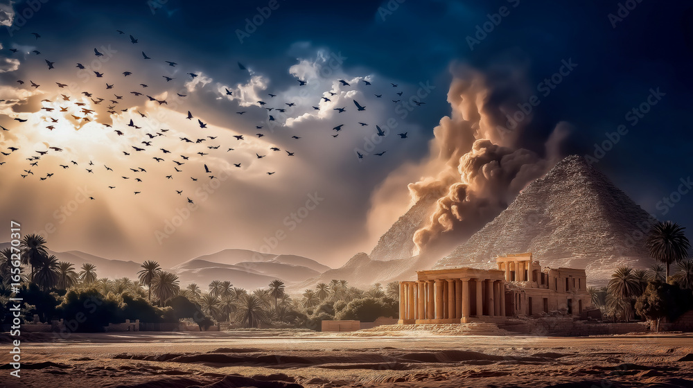The plagues of Egypt unleashed: frogs, darkness, locusts swarm, divine ...