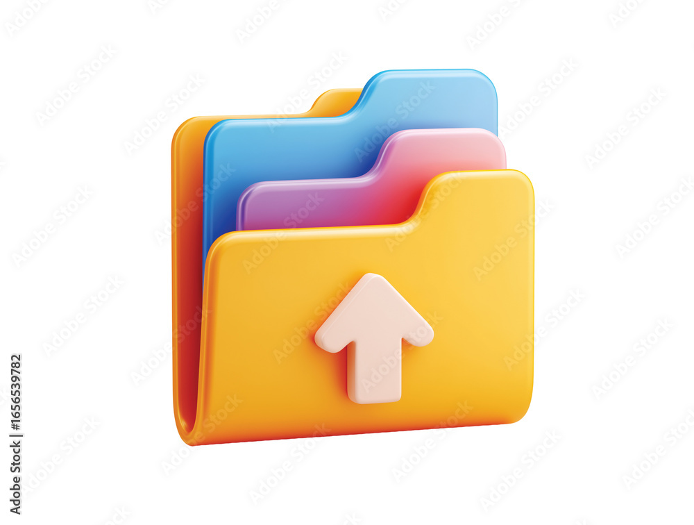 Folder Upload Icon 3D isolated on transparent background, Clipart png ...