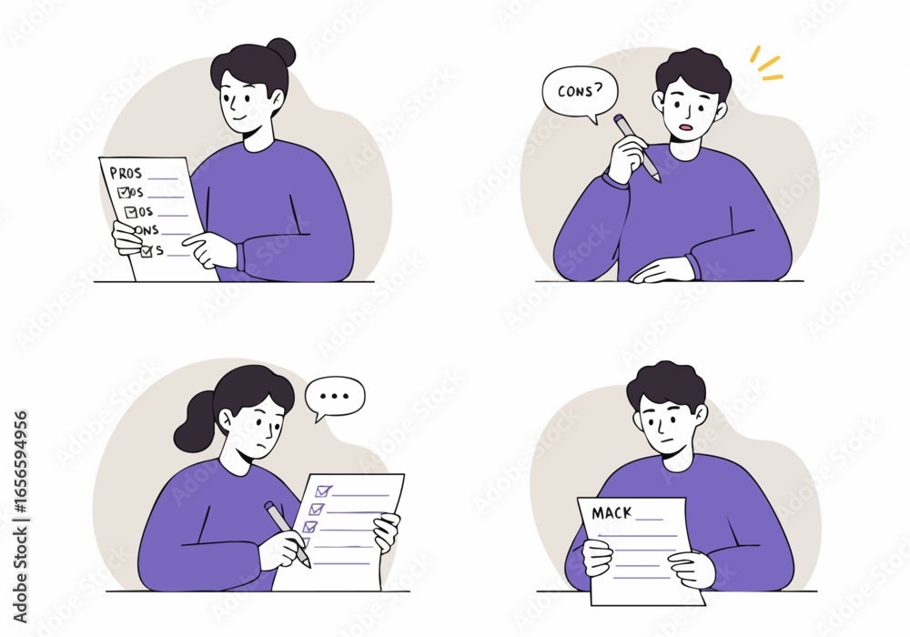 People Evaluating Pros and Cons, Making Decisions, and Managing Tasks ...