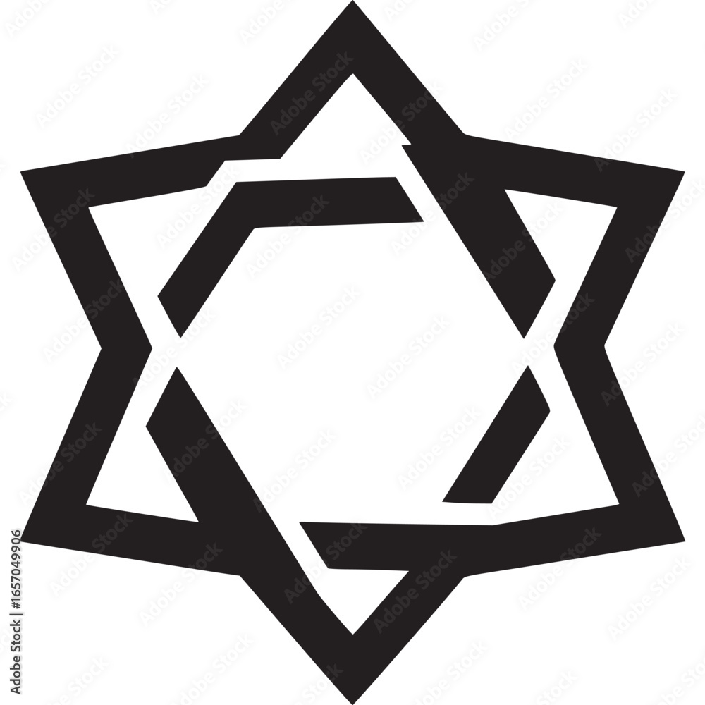 Star of david, a jewish symbol isolated on white background, vector ...