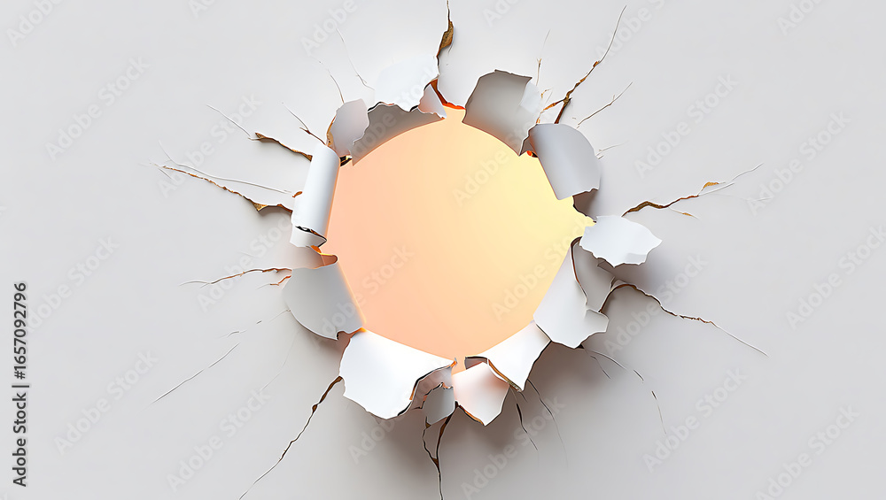 Torn paper with bright light bursting through Stock Photo | Adobe Stock