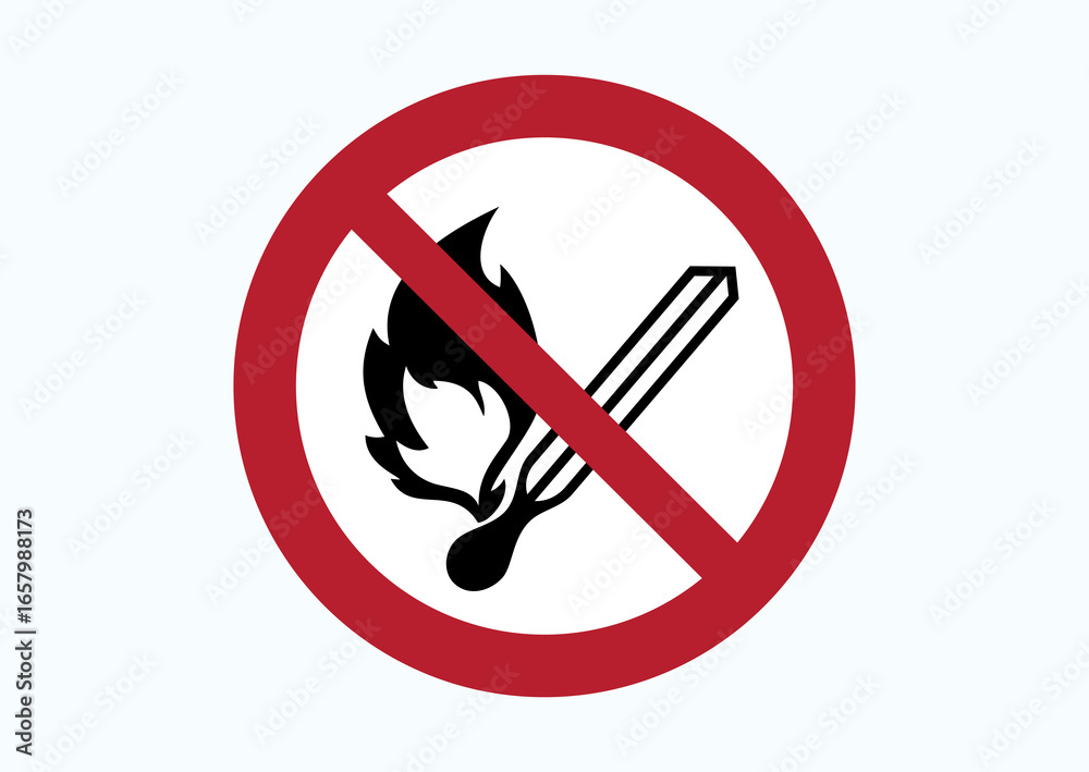 No open flame ISO 7010, vector illustration pictogram Stock Vector ...