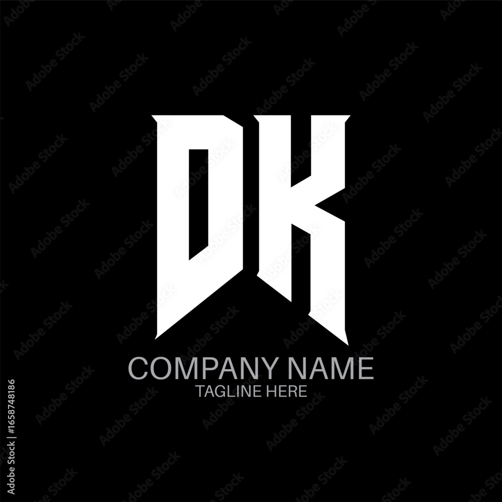 DK Letter Logo Design. Initial letters DK gaming's logo icon for ...