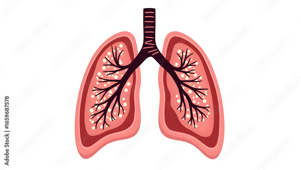 Stock-Illustration „Anatomy & Physiology A cross-section of the lung ...