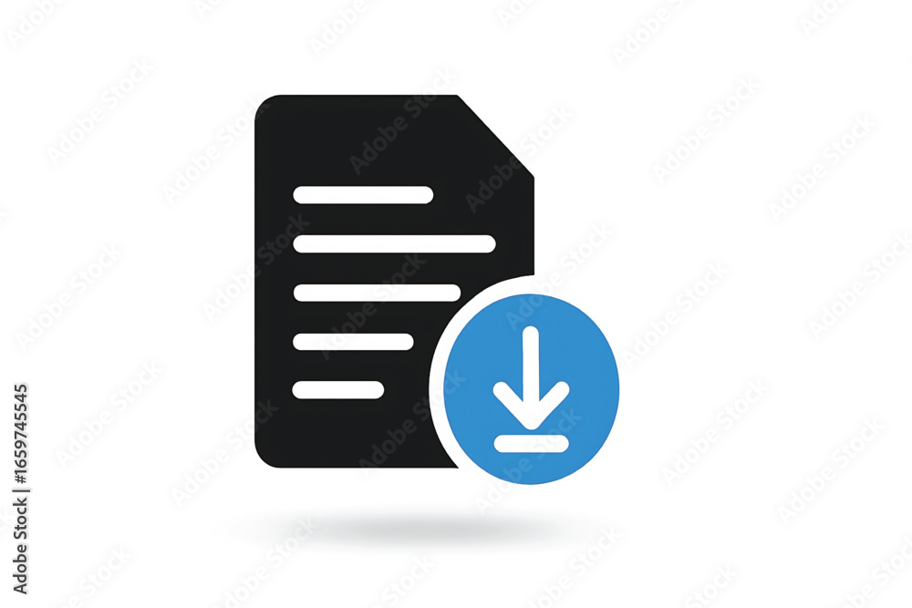 Vector of file list document and download icon. Symbol of download.NEW ...