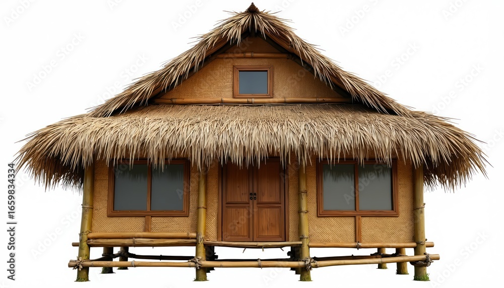Illustration Stock Traditional Filipino Nipa Hut built with bamboo ...