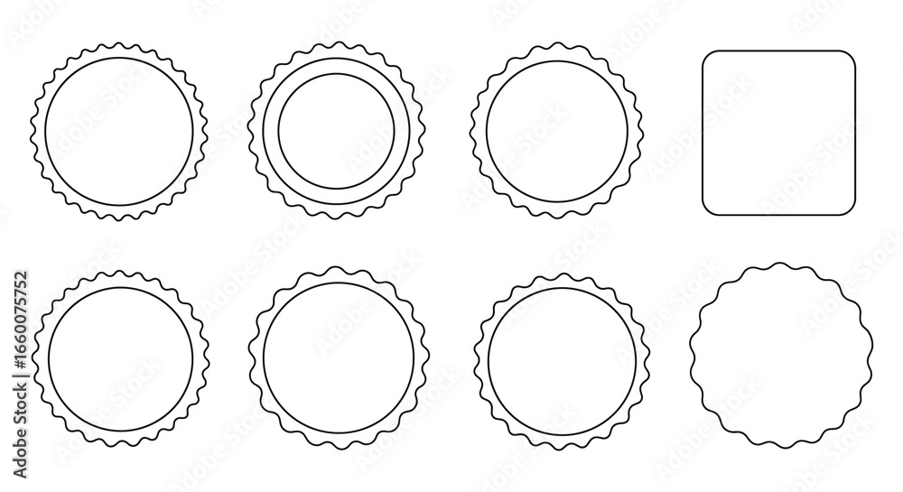 Collection of various blank label and badge templates for design and ...