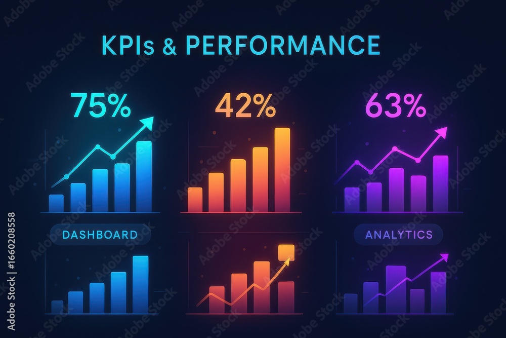 Illustrative representation of KPI dashboard and performance analytics ...
