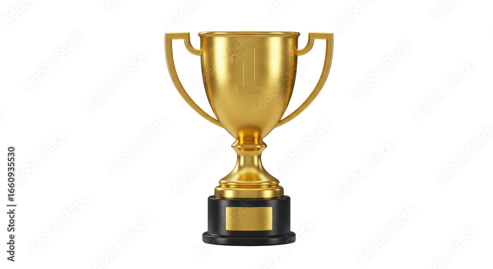 Golden trophy symbolizing victory isolated on white background ideal ...