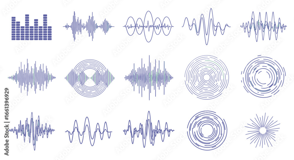 Dynamic sound wave visualizers for audio projects and vibrant music ...