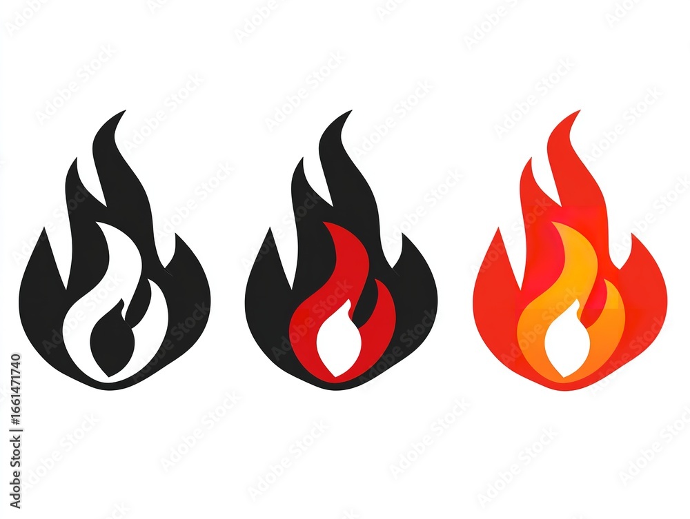 Evolution of fire from primal shadow to vibrant energy three stages ...