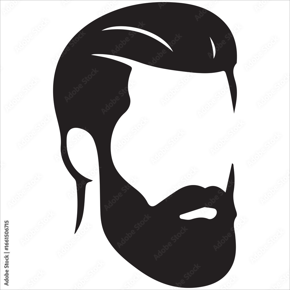 hairstyle designs for men silhouette vector design,Silhouette ...