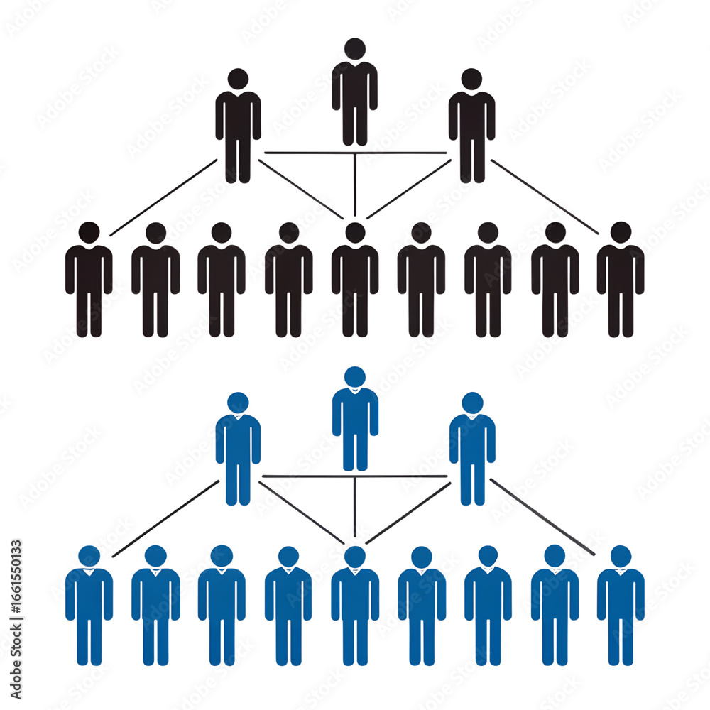 Organizational Hierarchy Icons PNG – Team Structure and Network Diagram ...