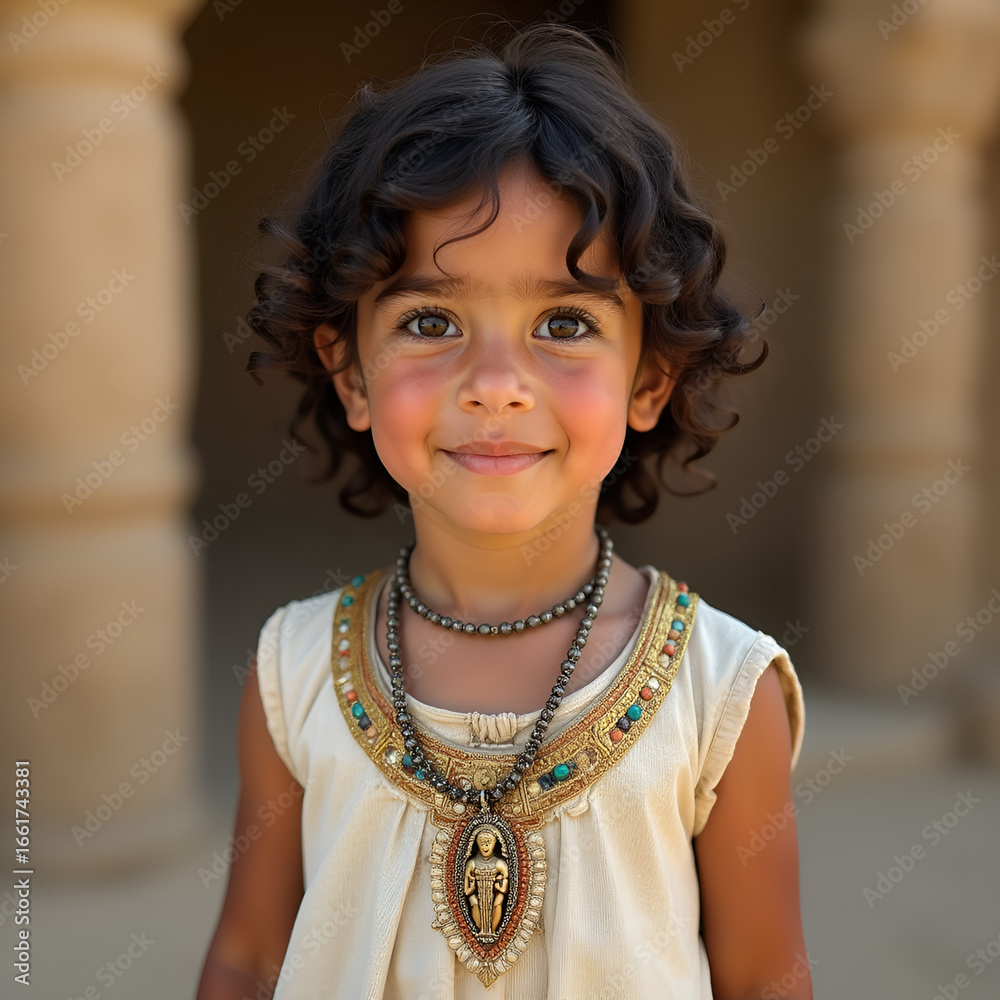 child sumerian group from iraq traditional attire vibrant culture heritage portrait children ...