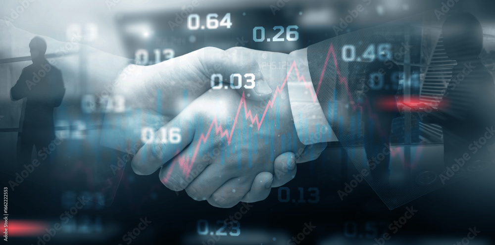 Economic growth chart. Business chart and reflection buildings Stock ...