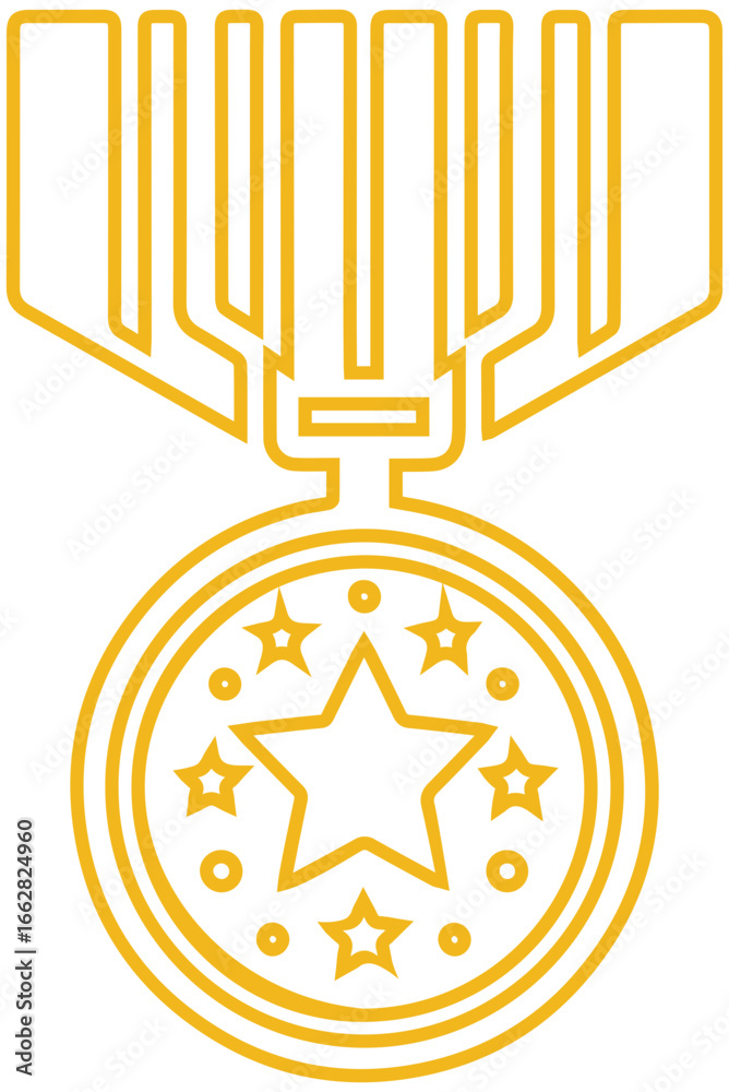 Prestigious achievement badge celebrating excellence, gold star award ...