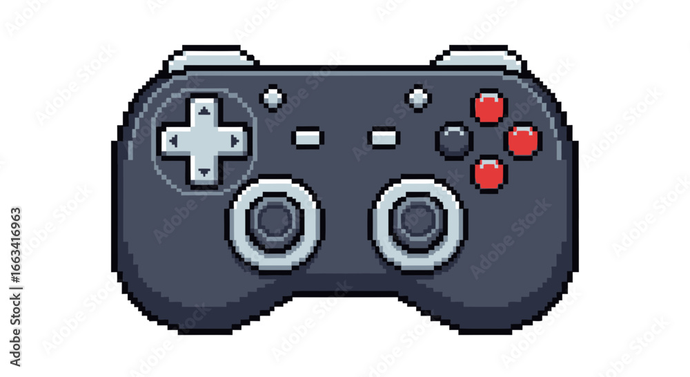 Pixel Art Video Game Controller Icon Retro Gaming Input Device for ...