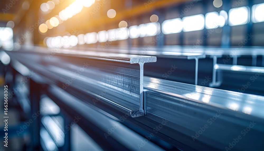 Steel beams in a factory setting show industrial strength and ...