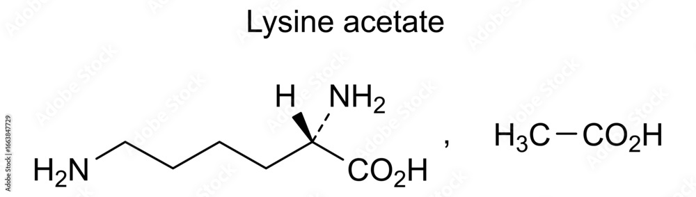 Chemical structure of lysine acetate, drug substance Stock Vector ...