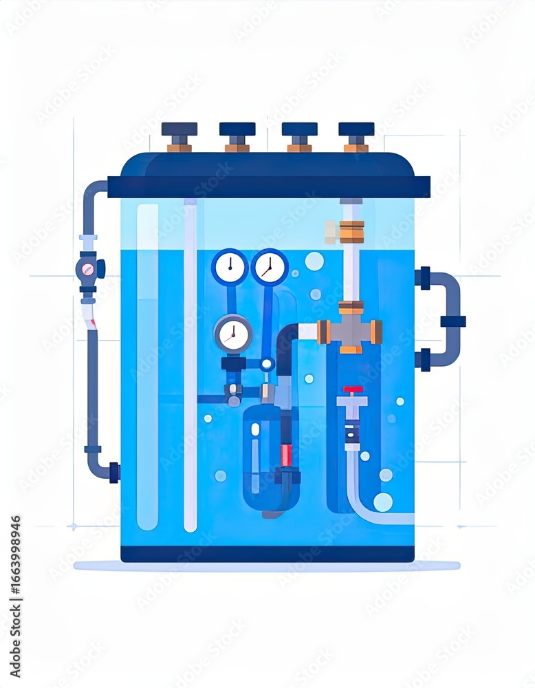 Industrial Water Tank Design, Technical Illustration, Workshop ...