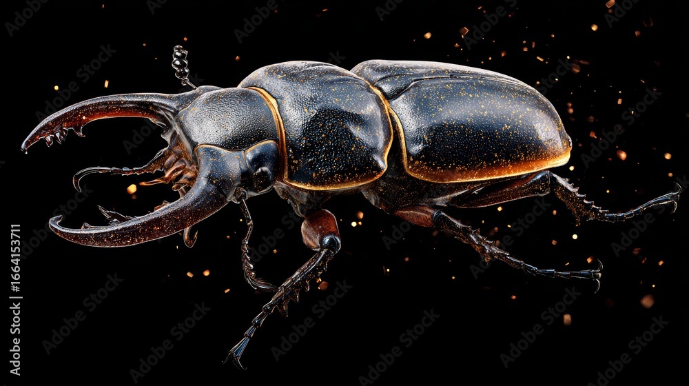 High resolution macro photo of stag beetle insect with detailed ...