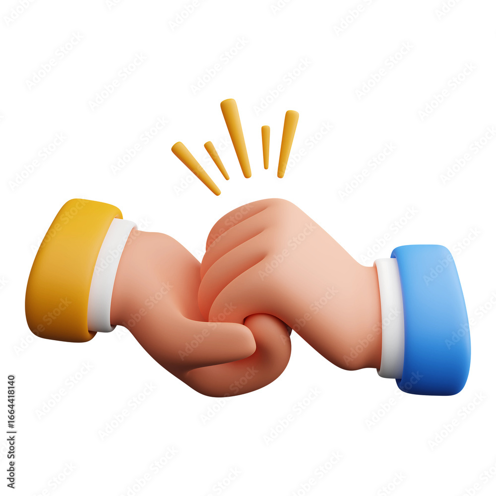 Stock-Illustration „Collab Hand Gesture 3D Illustration, Teamwork Hands ...