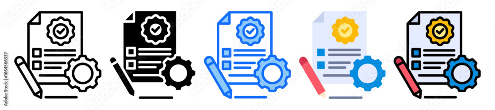 Standardized Work icon Multi Style Vector Illustration Stock Vector ...
