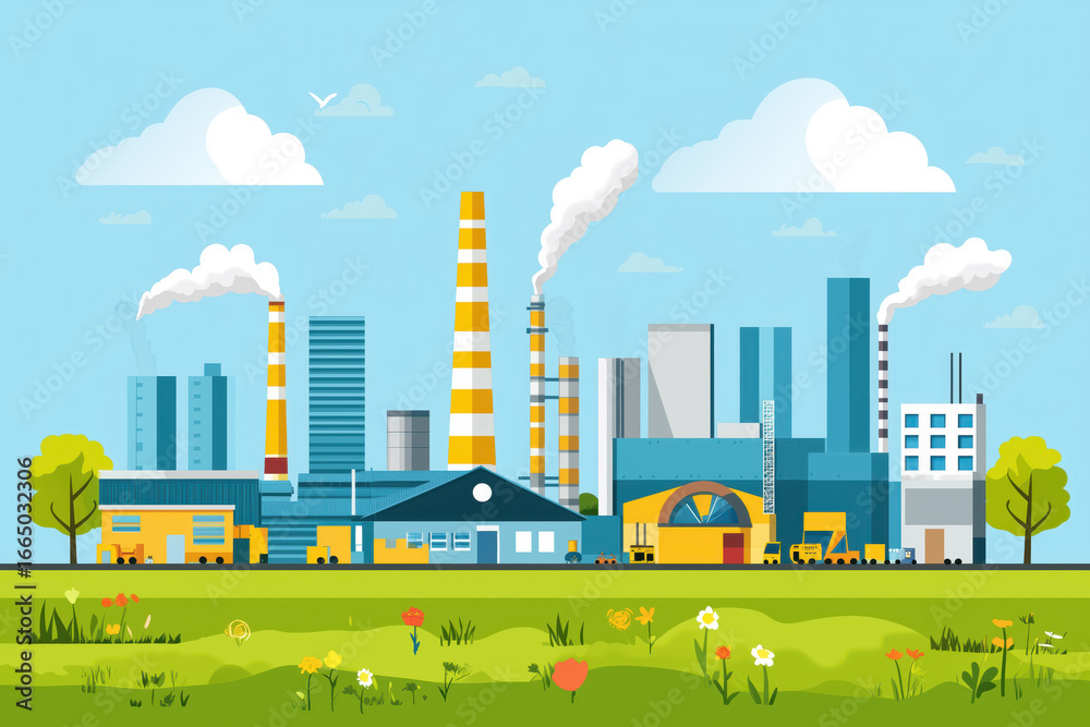 Waste-to-energy plant converting trash into renewable energy, with ...