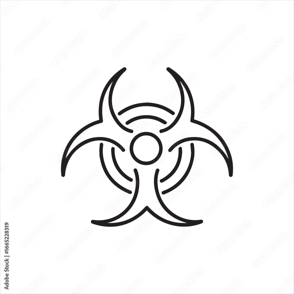 Minimalist Biohazard Symbol Illustration Indicating Biological Risk and ...
