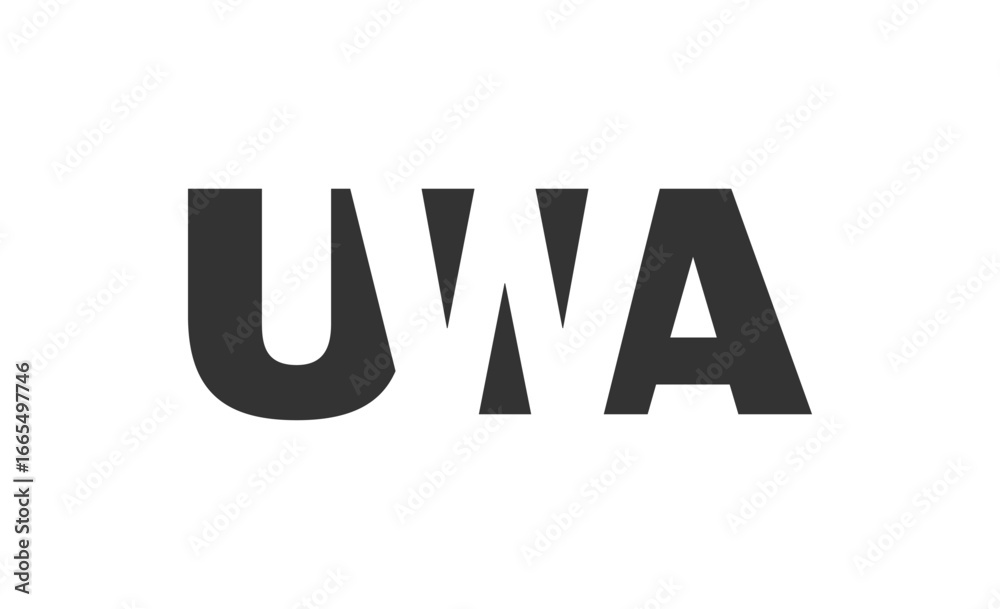 Stock-Vektorgrafik „UWA logo design. Initial letter U W A bold font ...