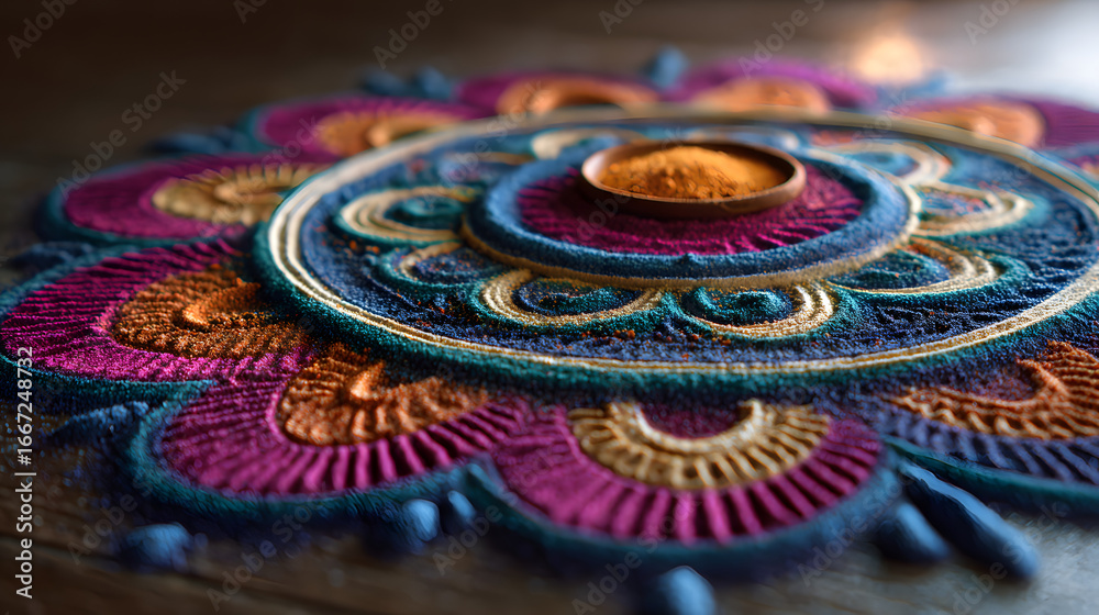 Intricate rangoli design for Diwali, colored powder rt Stock Photo ...