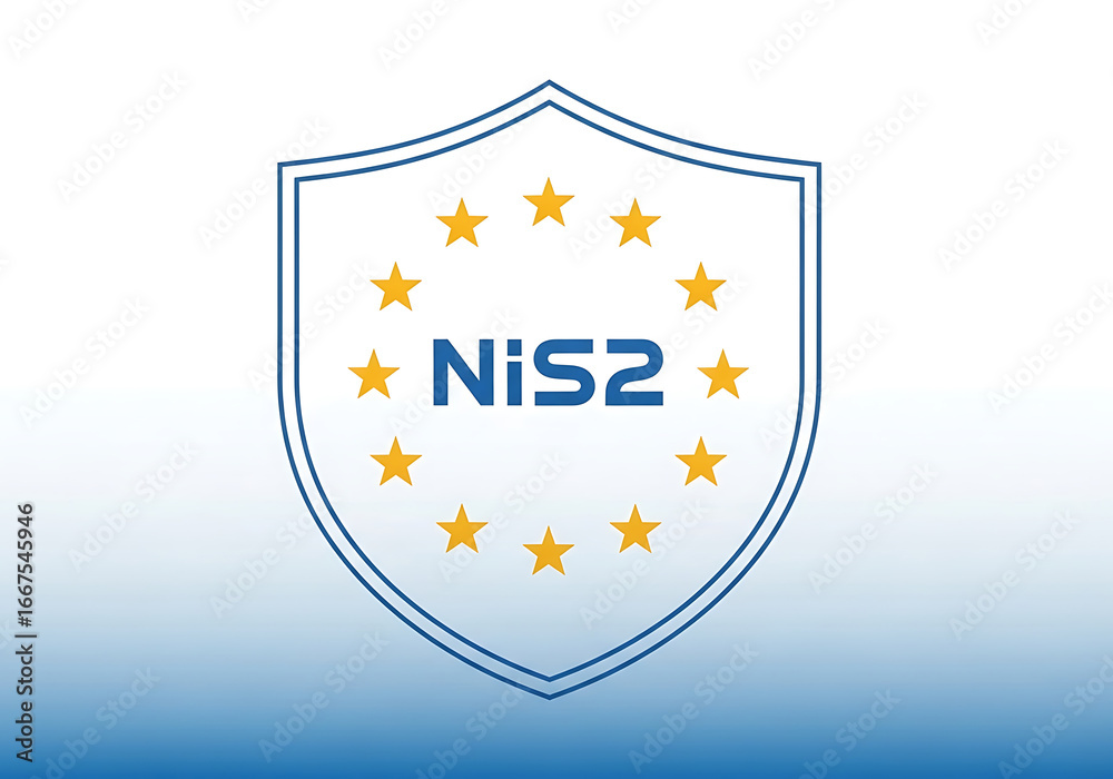 Nis2 cybersecurity directive logo representing european union digital ...