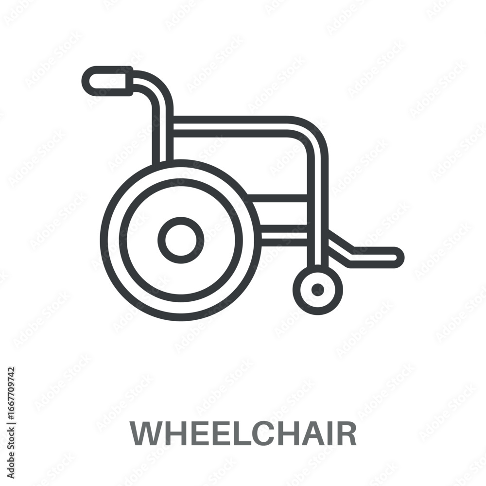 Wheelchair Simple Style Outline Design Icon Stock Vector | Adobe Stock