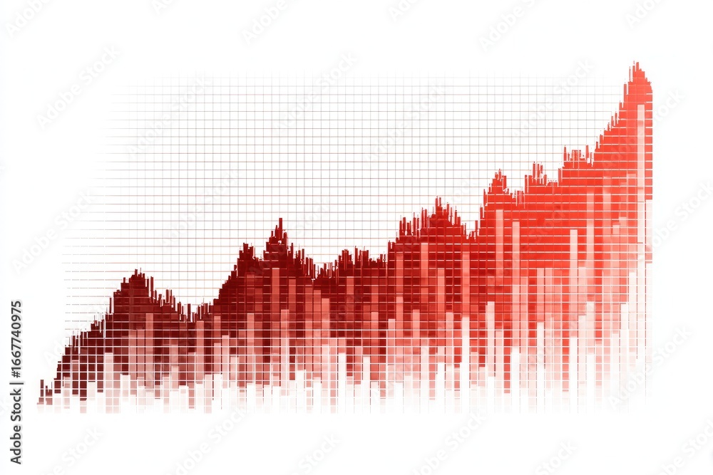 Abstract red graph depicting upward trend Stock Photo | Adobe Stock