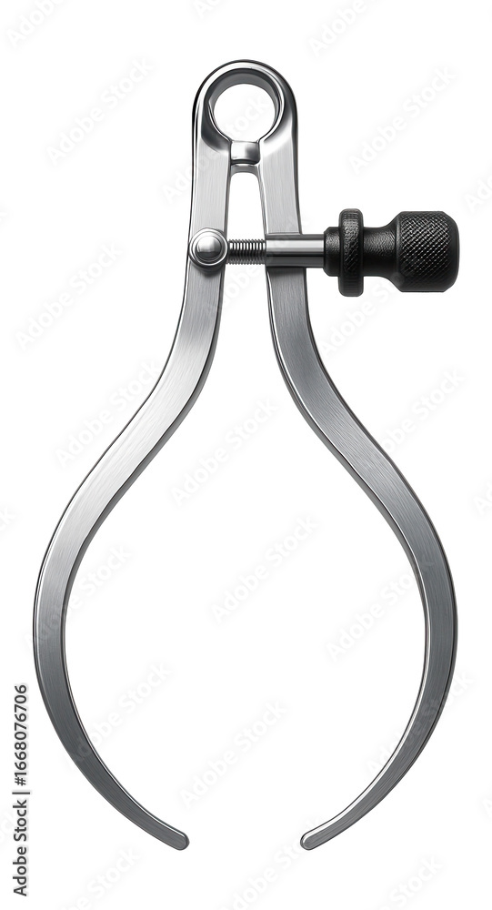 Inside caliper with curved legs for measuring internal dimensions in a ...