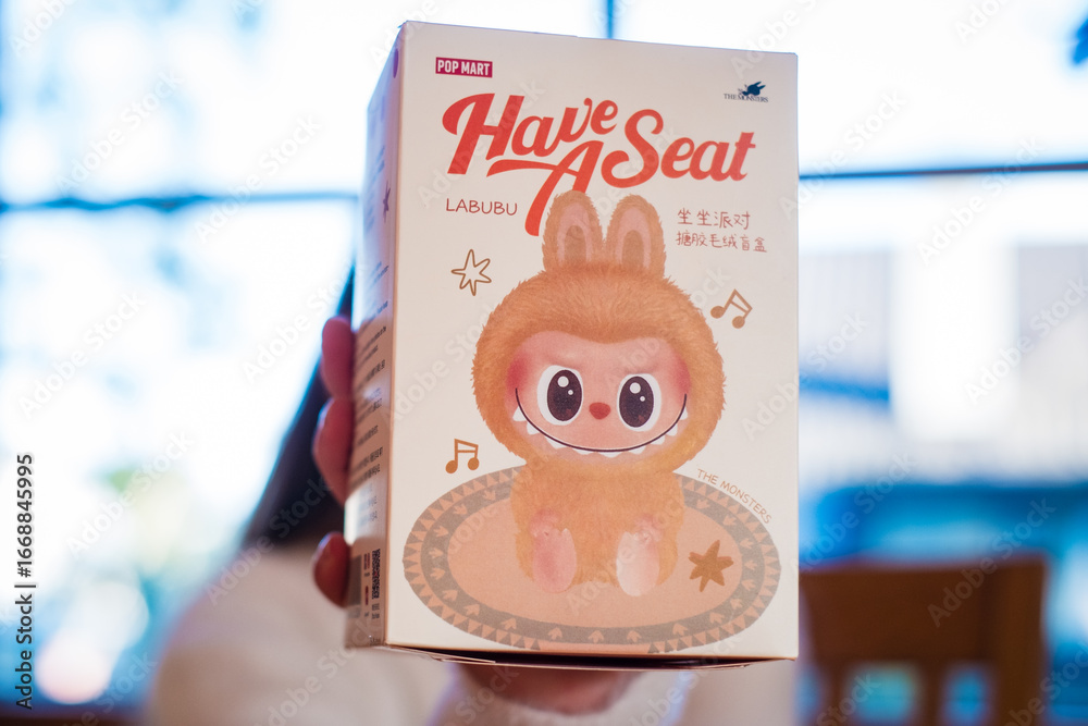 Tallinn, Estonia - Aug 26, 2025: Labubu figurine. Blind box packaging ...