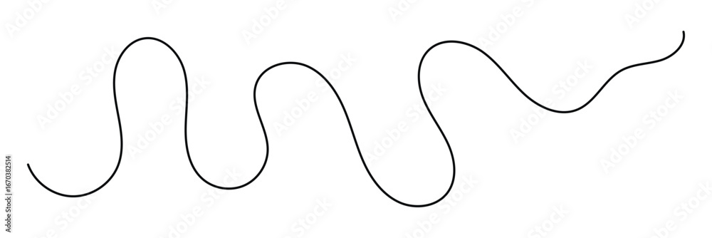 Seamless pattern of continuous wavy lines. Wavy curvy long squiggles ...