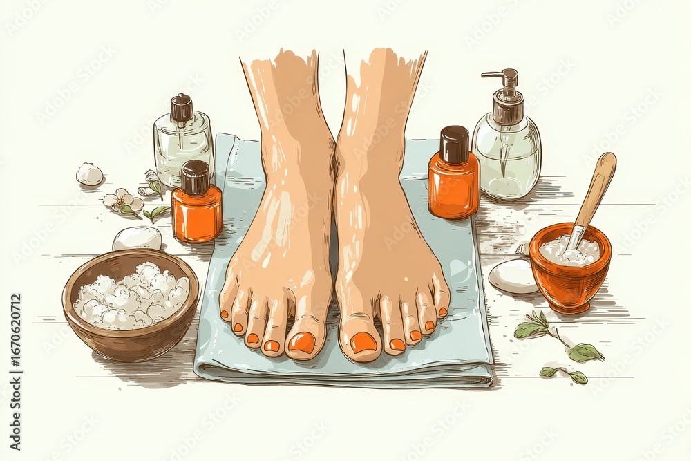 Step-by-Step Guide: Illustrative Journey of Polished Toes Nails Drying ...