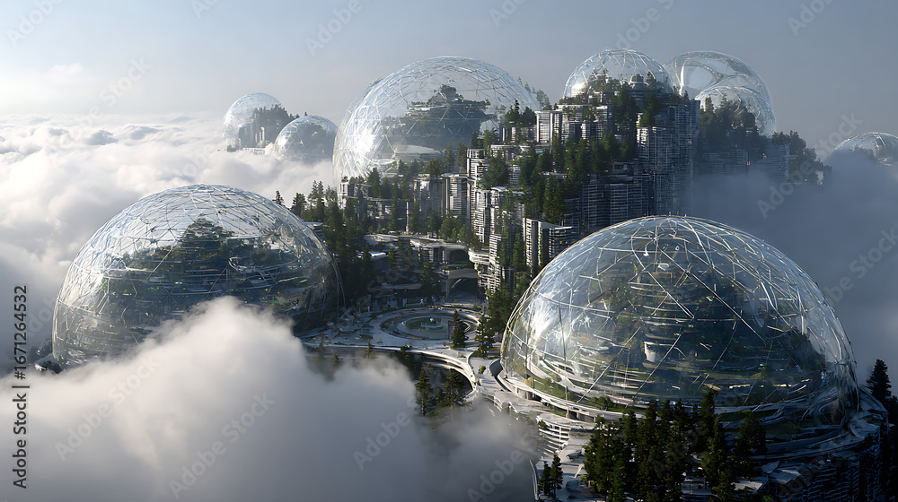 Dome - Enclosed Eco - Districts in a Massive Cyber - Futuristic World ...