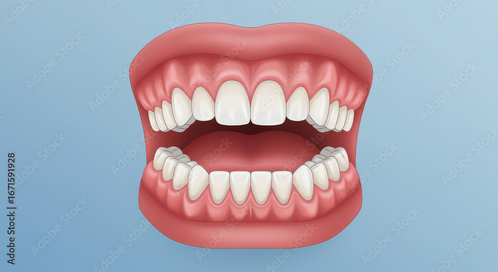 Illustration of human teeth for dental health and hygiene awareness ...
