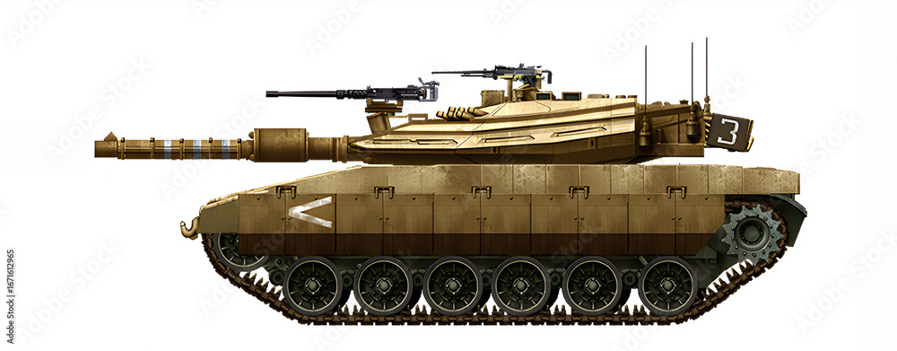M60 Mk1 (MBT concept based on the M60 tank, with a 120mm gun and turret ...