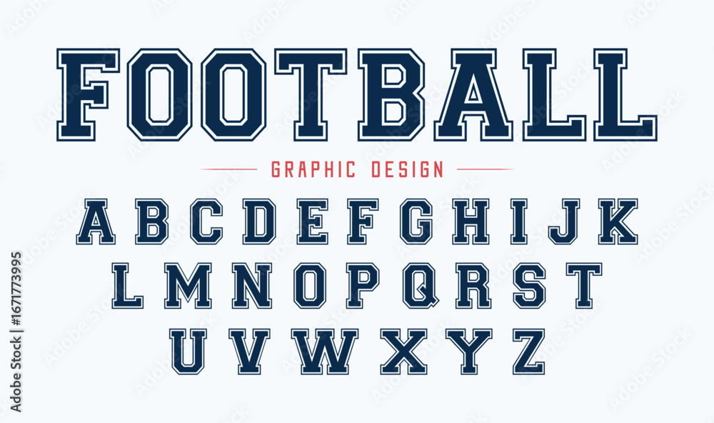 Classic college font. Vintage sport font in american style for football ...