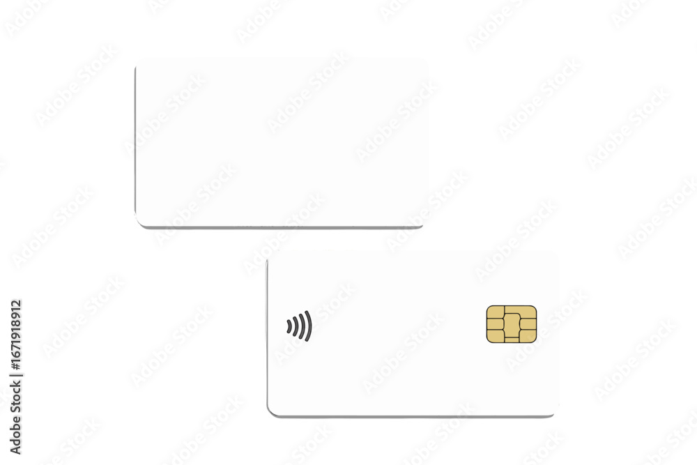 Image vectorielle Stock Blank credit card realistic mockup. White ...