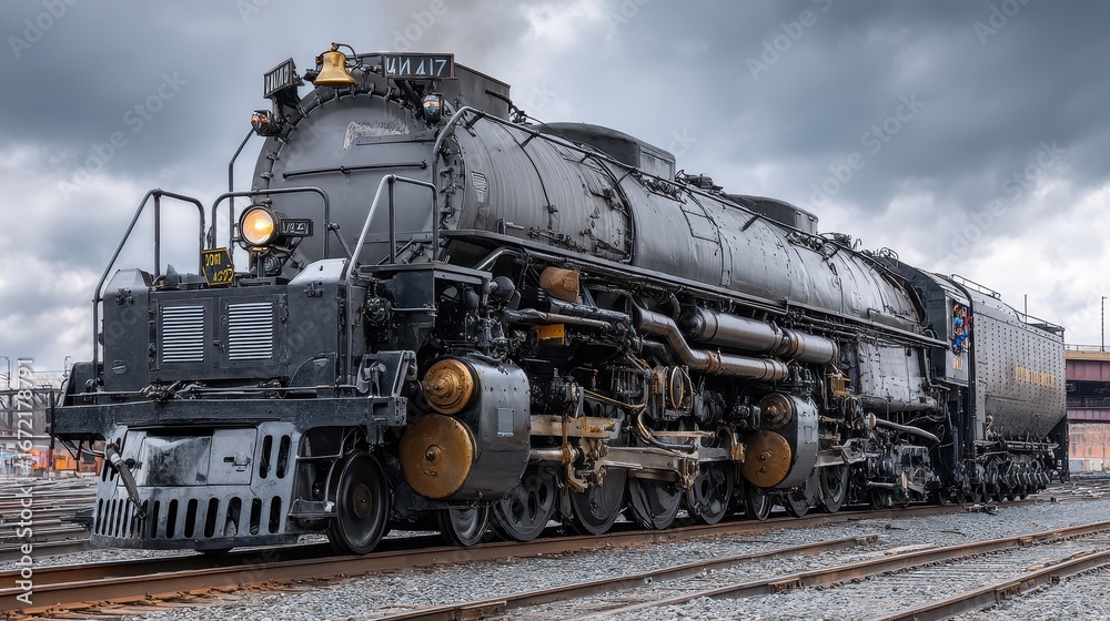 Foto de Stock Big Boy Train. Steaming Antique Locomotive Union Pacific 4012 in Pennsylvania ...