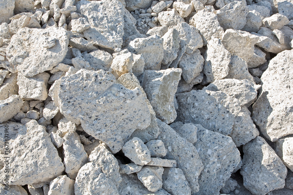 Recovery and recycling of concrete rubble debris on construction site ...