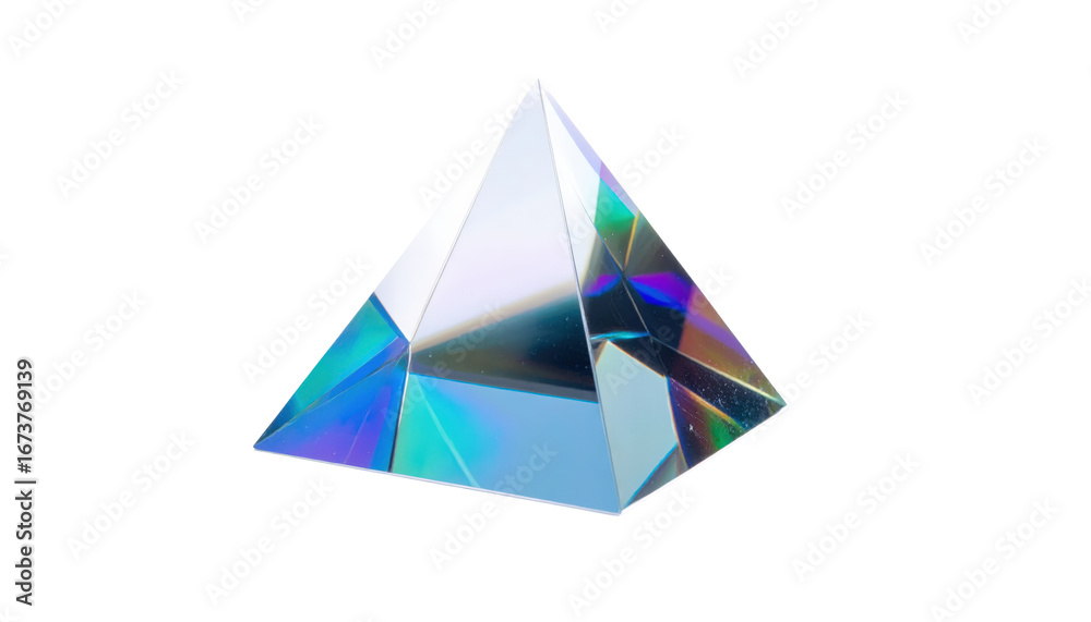 Glass Pyramid Refracting Light into a Spectrum of Colors. Stock ...
